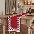 Cherry Red Square Table Runner 18x72 Inch Graphic Retro Red White ...