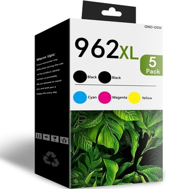 962 XL 962XL Ink Cartridge 5 Pack (Black Cyan Magenta Yellow)Compatible ...