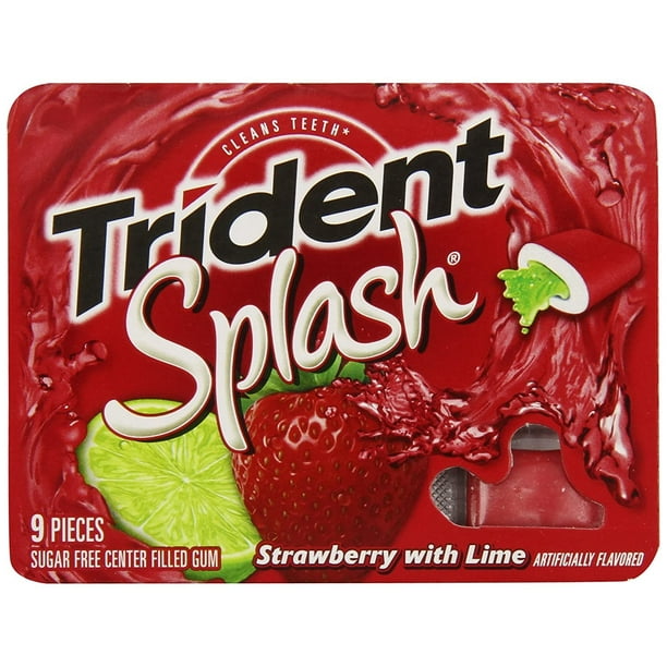 Trident Splash Gum, Strawberry Lime, 9-Piece Packs Pack of 20 - Walmart.com