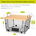 2 Set XXL Stackable Wire Baskets with Bamboo Tops and Tags, Pantry ...