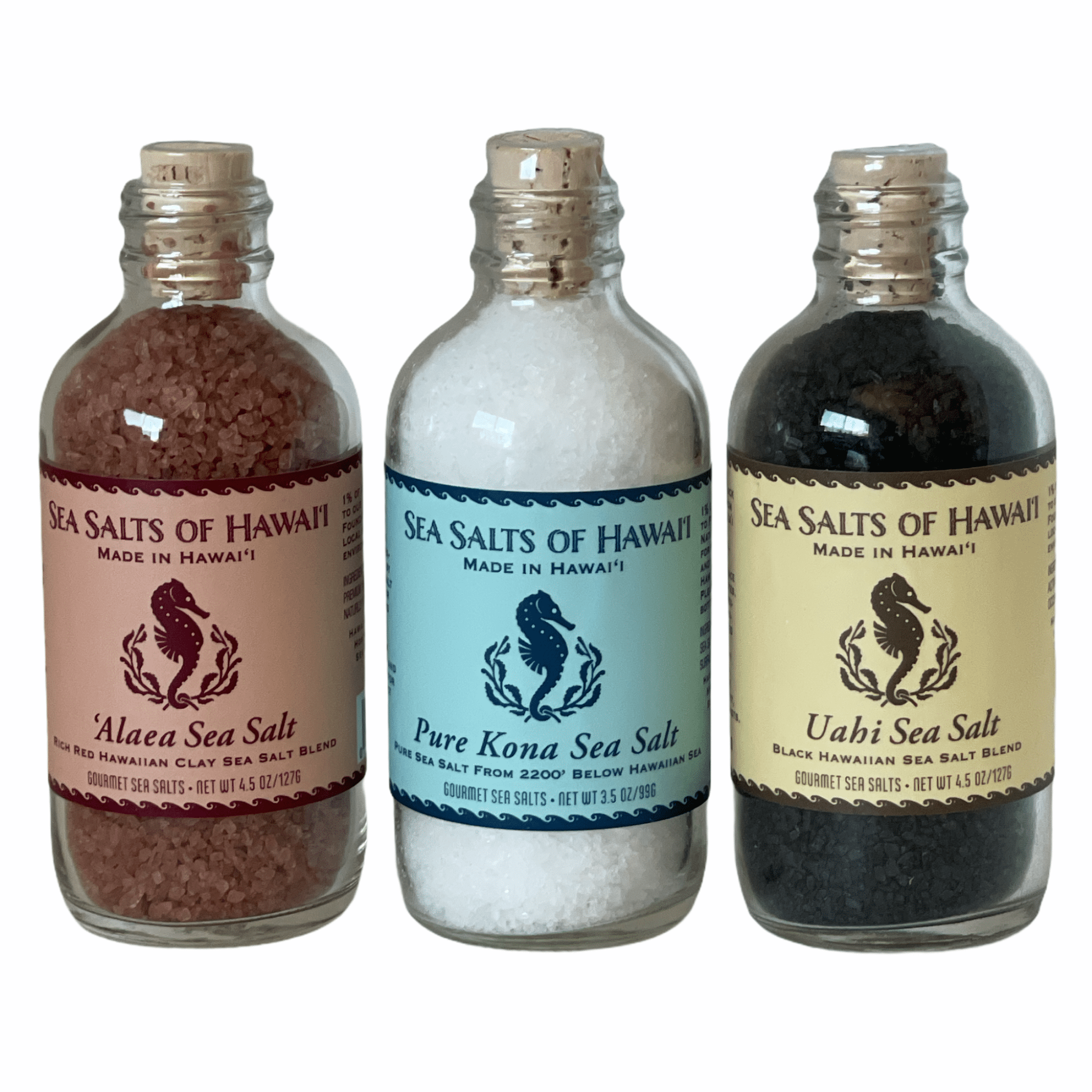 Sea Salts of Hawaii Variety 3 Pack, Alaea Red Clay Salt, Kona Pure ...