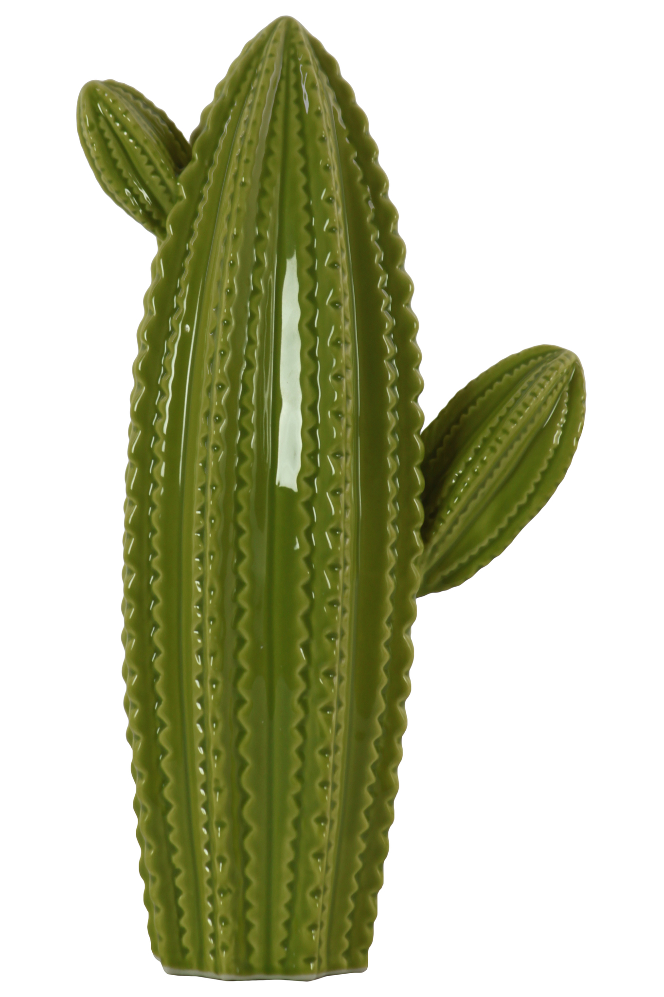 Urban Trends Collection: Ceramic Cactus Figurine Gloss Finish Green ...