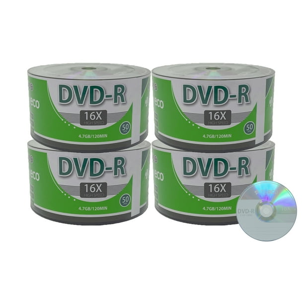 MyEco 200 Pack DVD-R DVDR 16X 4.7GB/120Min Logo Top Write Once Blank ...