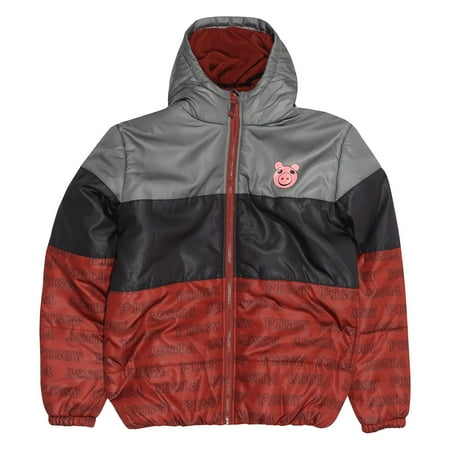 Official Kids Piggy Puffer Jacket Faces Boys Girls Hooded Coat Roblox ...