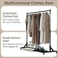 Garment Rack with Wheels, Heavy-Duty Adjustable Coat Rack with Bottom ...