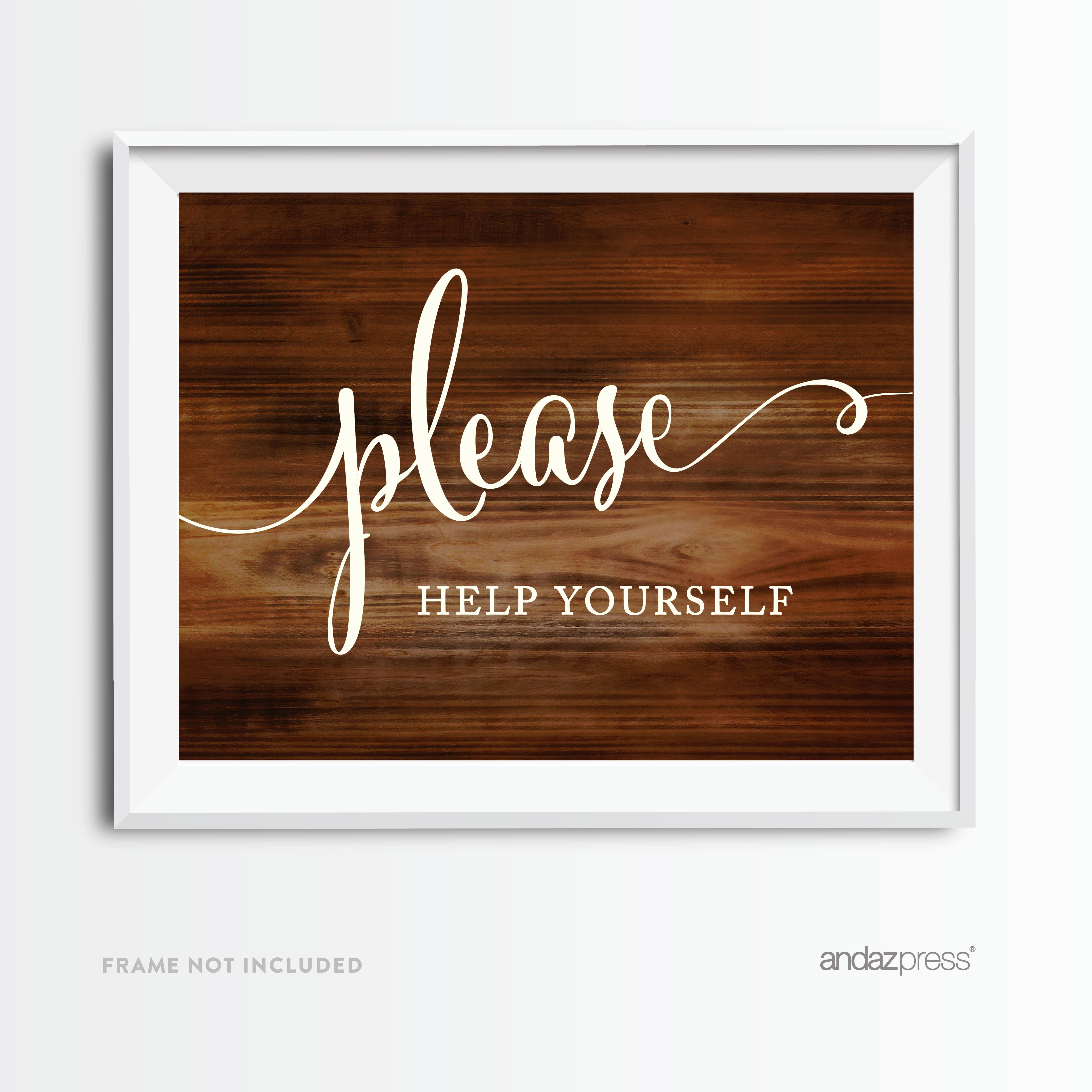 Please Help Yourself Rustic Wood Wedding Party Signs - Walmart.com