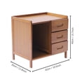 3 Drawers Modern Tea Color Storage Sofa Side Stand Cabinet Bedside ...