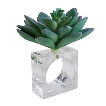 Succulent Design Decorative Napkin Rings, Set of 4 Plan Napkin Holders ...