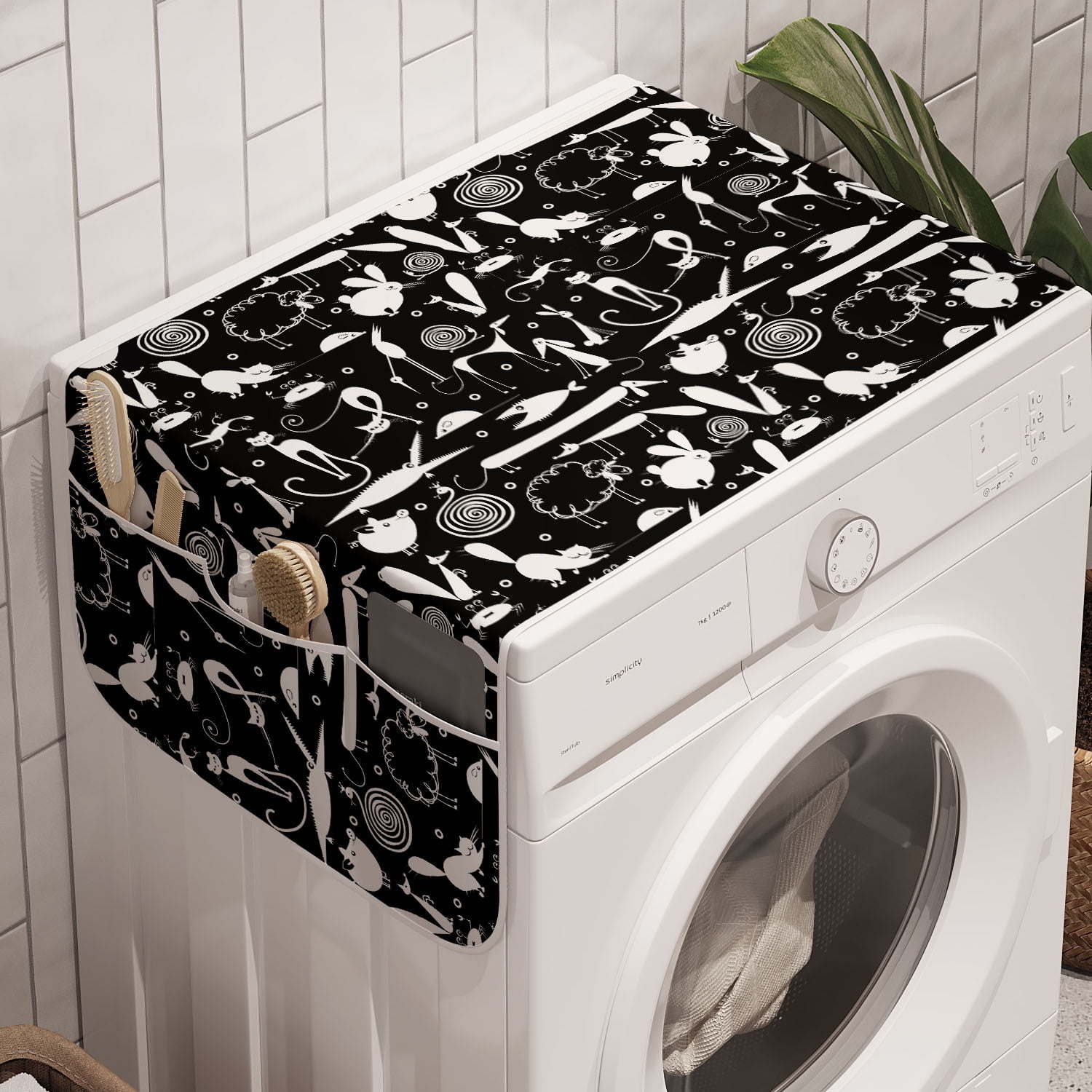 Animals Washing Machine Organizer, Funny Motifs Surreal Shapes in ...