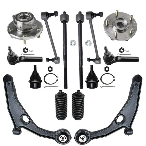 Detroit Axle - 14pc Front Loaded Knuckles Kit for 2001 2002 2003 2004 ...