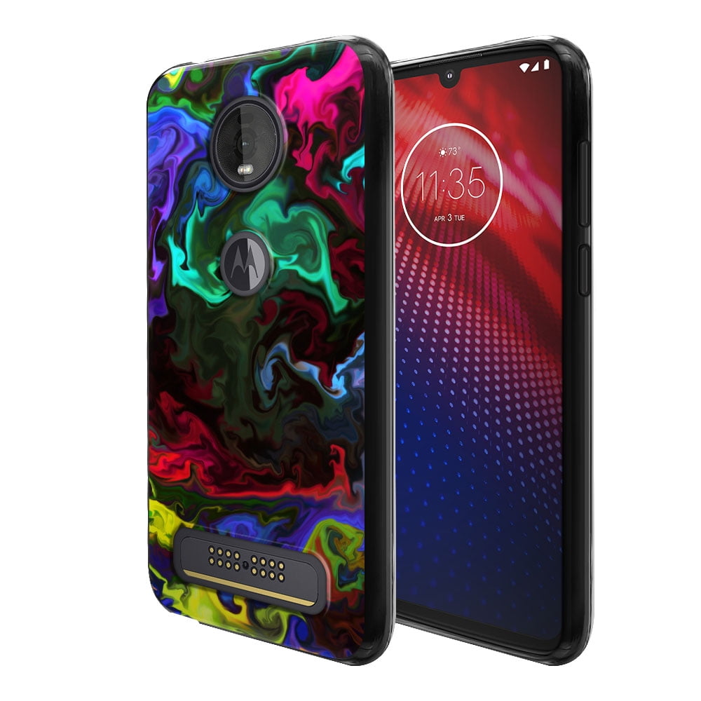 FINCIBO Soft TPU Black Case Slim Cover for Motorola Moto Z4 6.4", Mixed ...