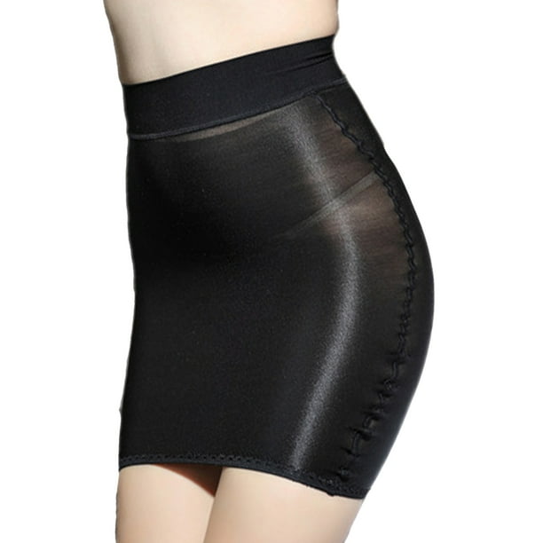 Women See Through Micro Mini Skirt Stretchy Shiny Sheer Semi Opaque ...
