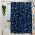 Blue Teal Leopard Shower Curtains for Bathroom, Rustic Boho Vintage ...