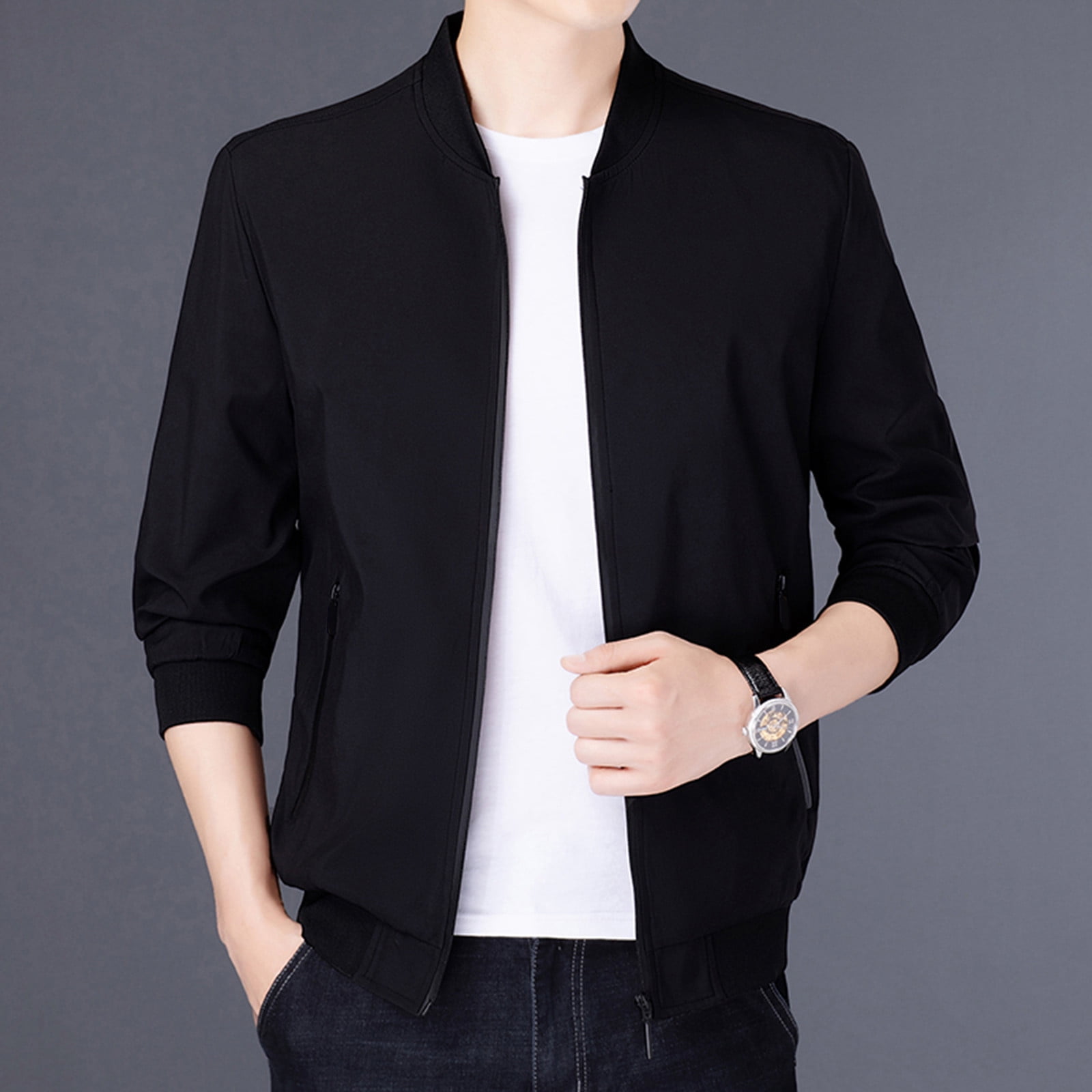 LEEy-world Mens Jackets Lightweight Men's Cotton Cargo Jackets ...