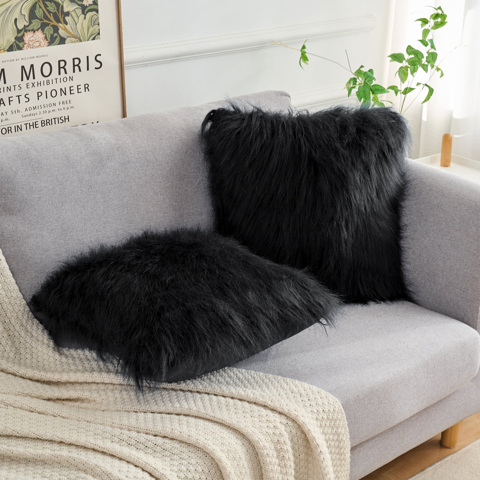 Click here for Regalwoven Faux Fluffy Throw Pillow Covers With Zi... prices