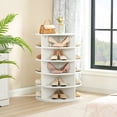 HOOBRO 5-Tier 20 Pair Rotating Shoe Rack Entryway Hallway Coatroom ...
