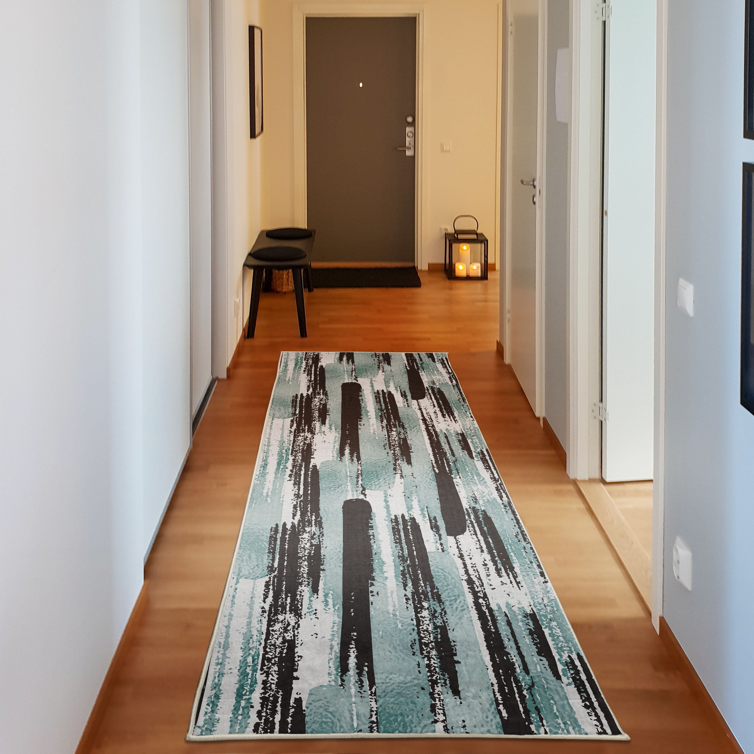 Modern Art Decorative Rug, Watercolored Grunge Brushstroke ...