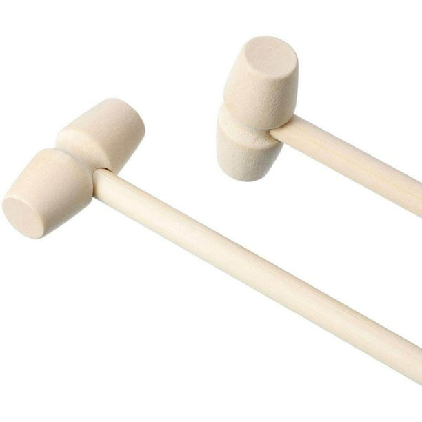 relayinert 18PCS Mini Wooden Hammer Mallet Pounding Toy Wooden Crab ...