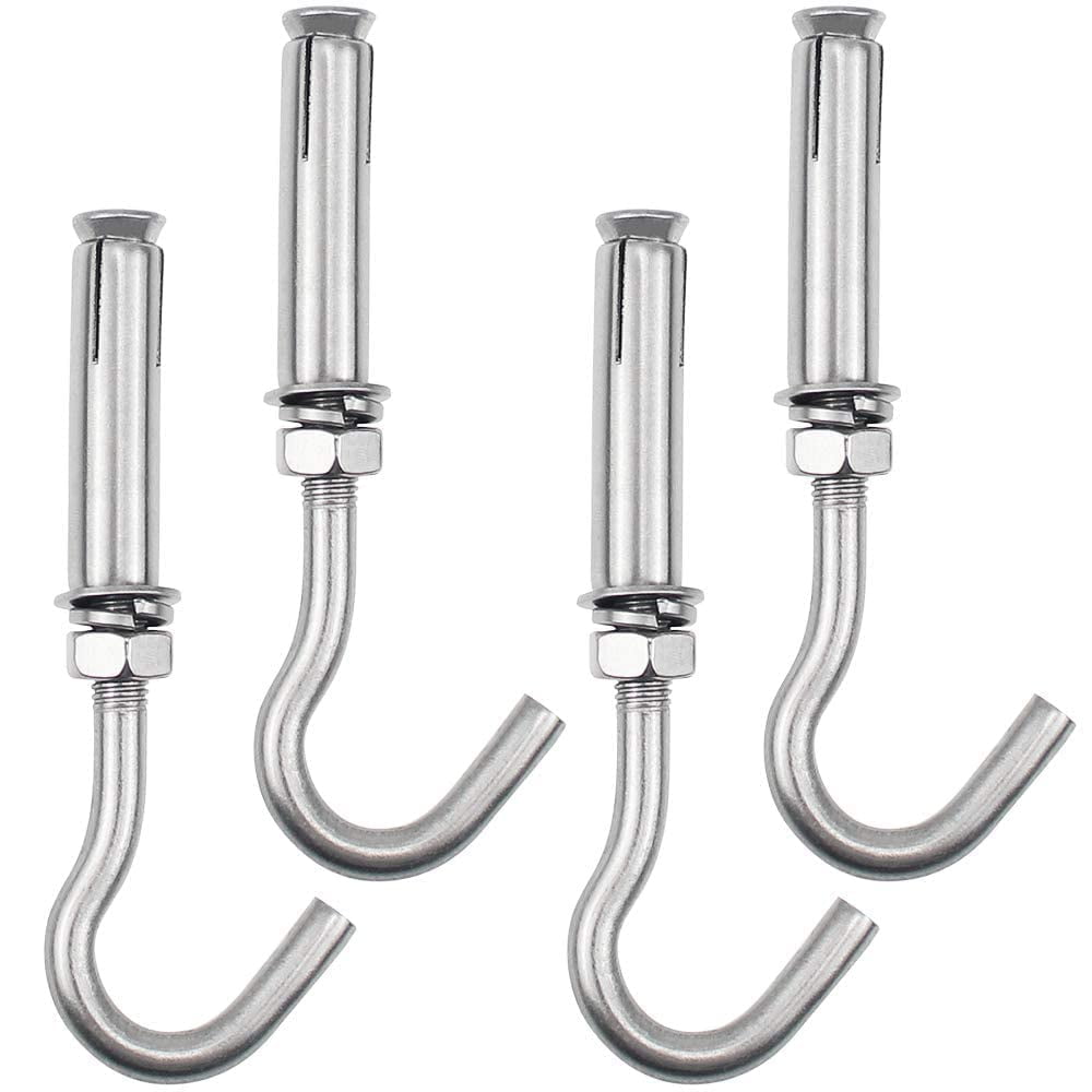 4-Pack Expansion Bolts M8 Anchor Bolt Hooks 304 Stainless Steel Bolts ...