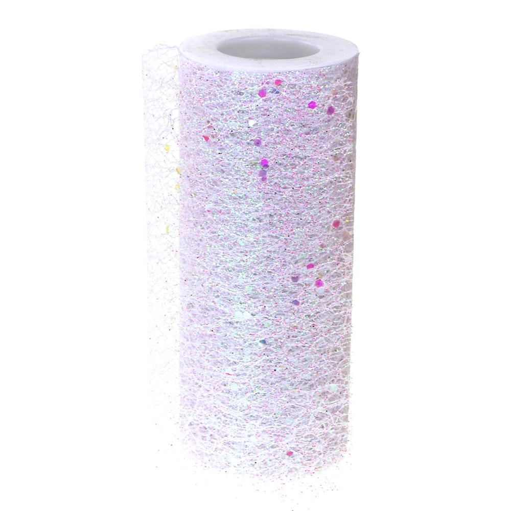 Glitter Confetti Mesh Roll, 6-Inch, 10-Yard, White - Walmart.com ...