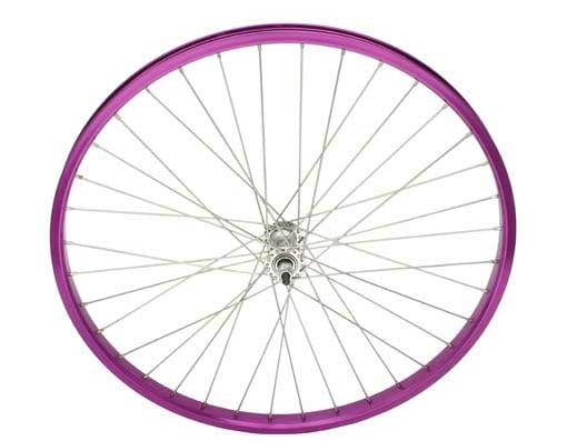 26" x 2.125" Alloy Front Wheel 12G Purple. Bicycle wheel, bike wheel ...