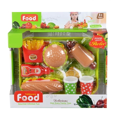 Children Simulation Burger Toys Set Diy Hot Dog Making Pretend Play ...