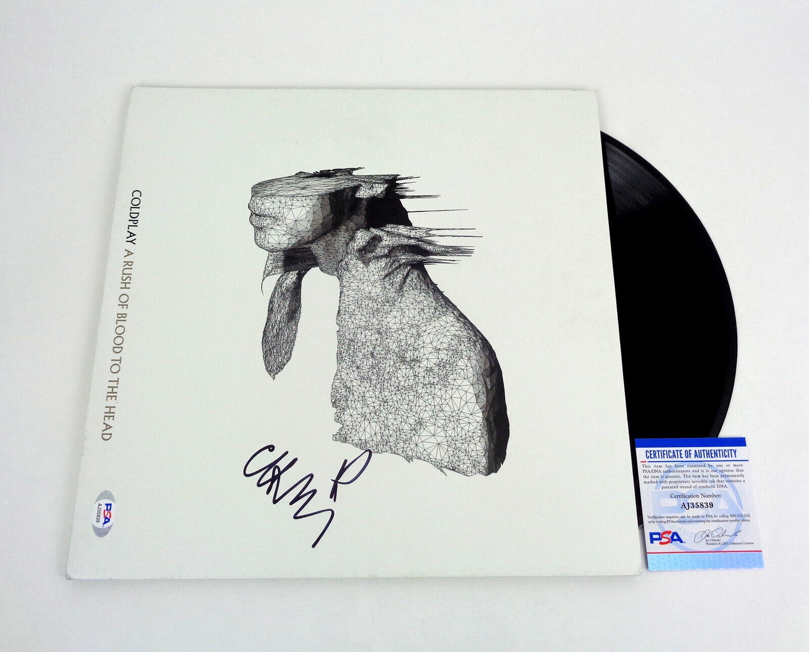 Chris Martin Coldplay Signed A Rush Of Blood To The Head Vinyl Record ...
