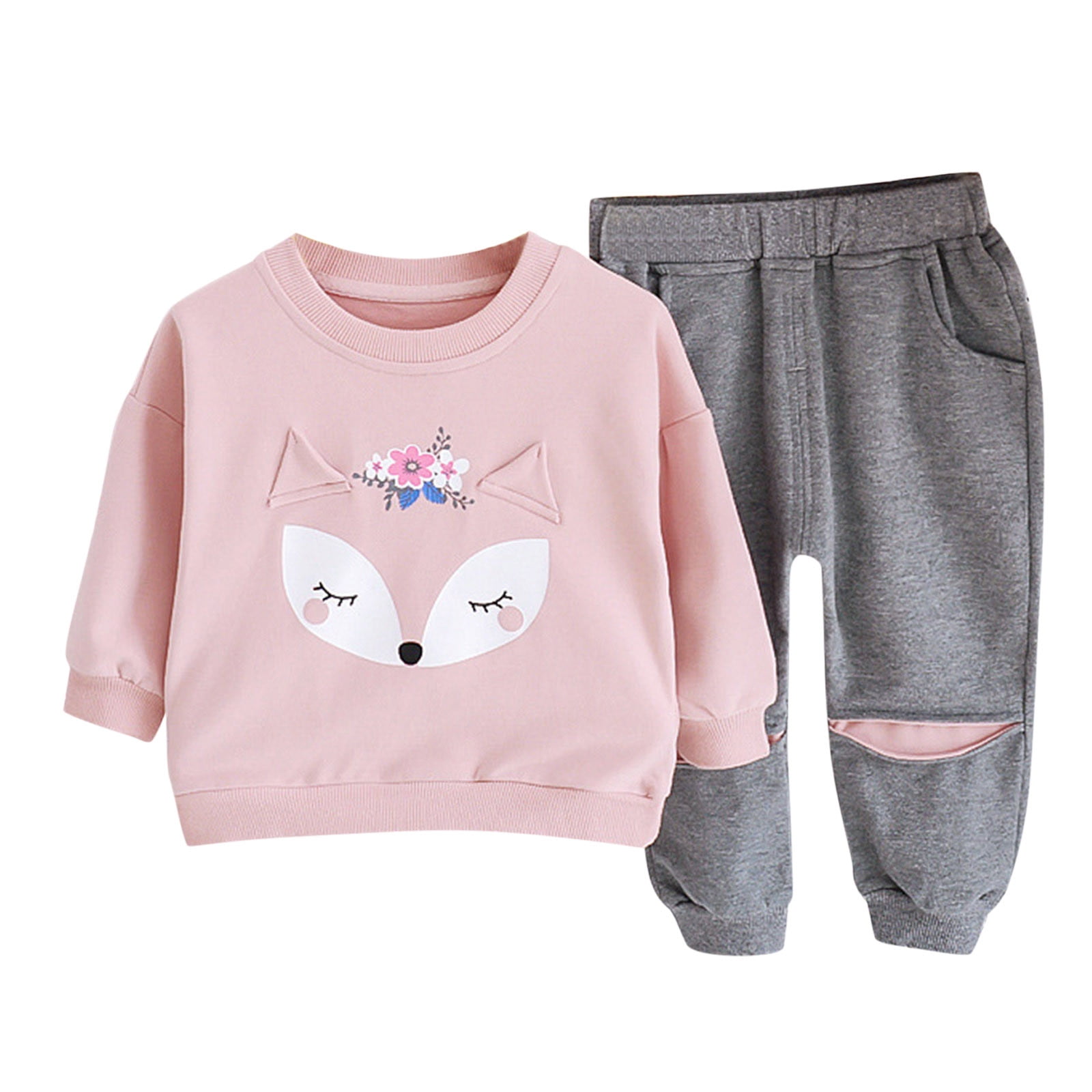 Click here for Hiiyo Girls Long Sleeve Cotton Sweatshirt Pants Ou... prices