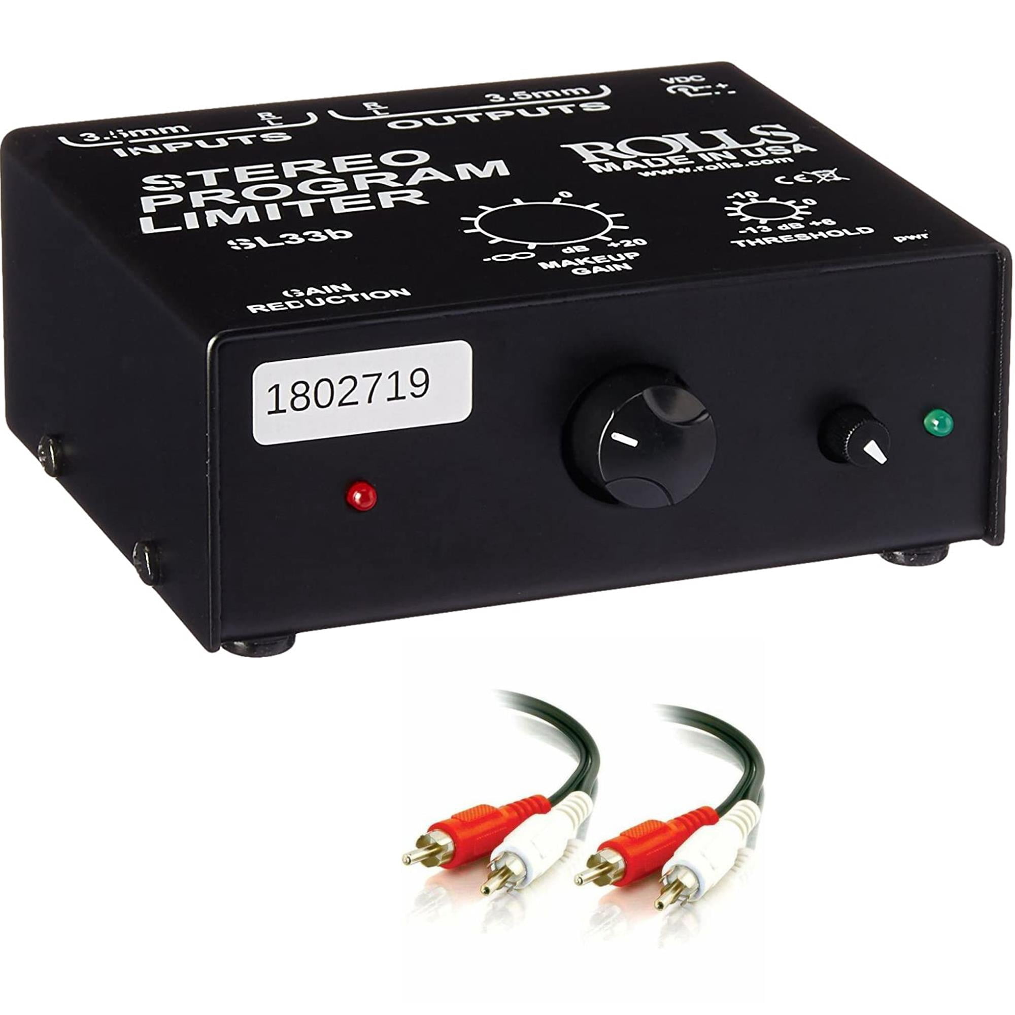 Rolls SL33b Stereo Program Limiter with 2 RCA Male To 2 RCA Male Stereo ...