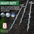 8 Pack Tent Stakes Heavy Duty Ground Anchors with Drill Socket T-Handle ...