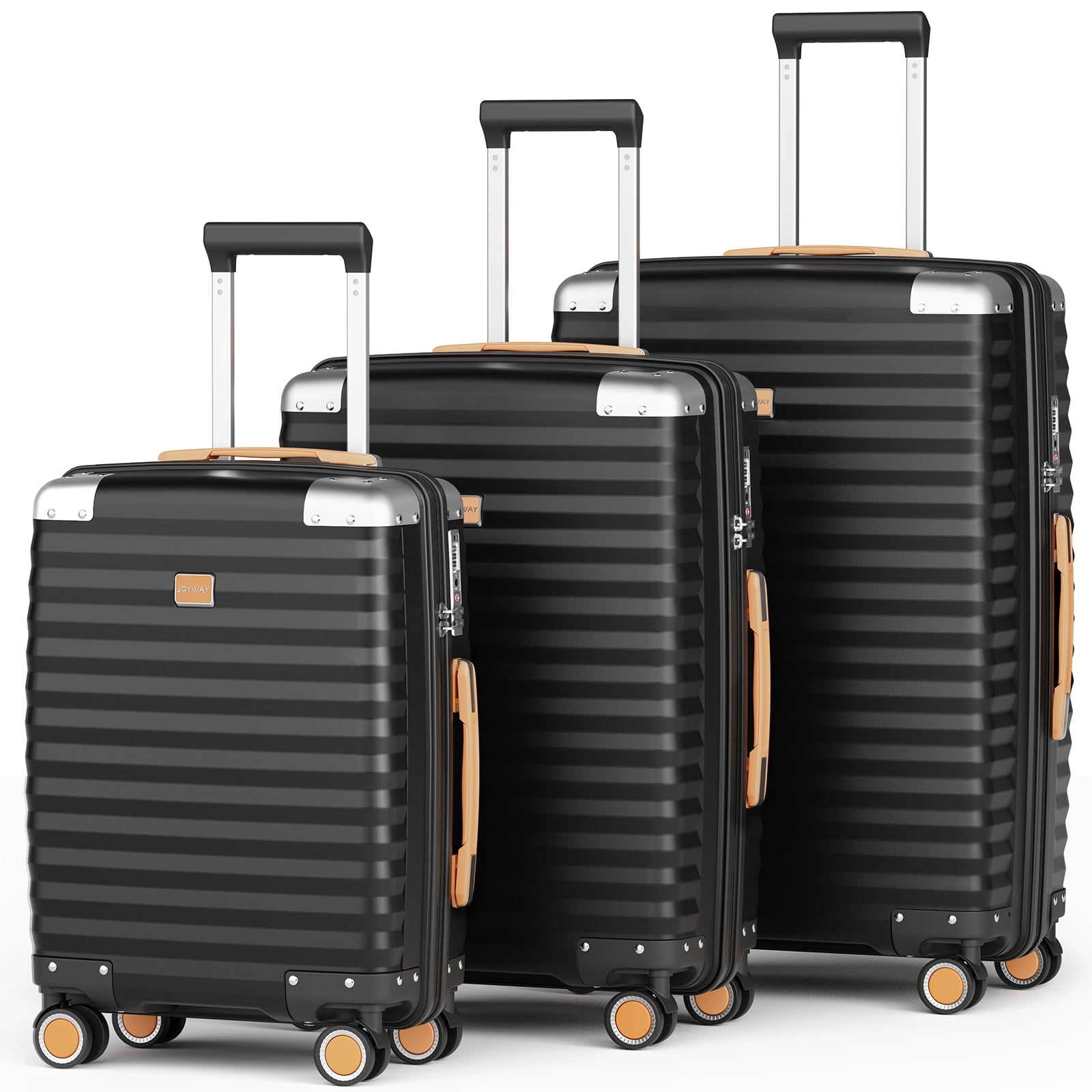 Joyway Hard Shell Luggage Sets 3 Pieces with Spinner Wheels ...
