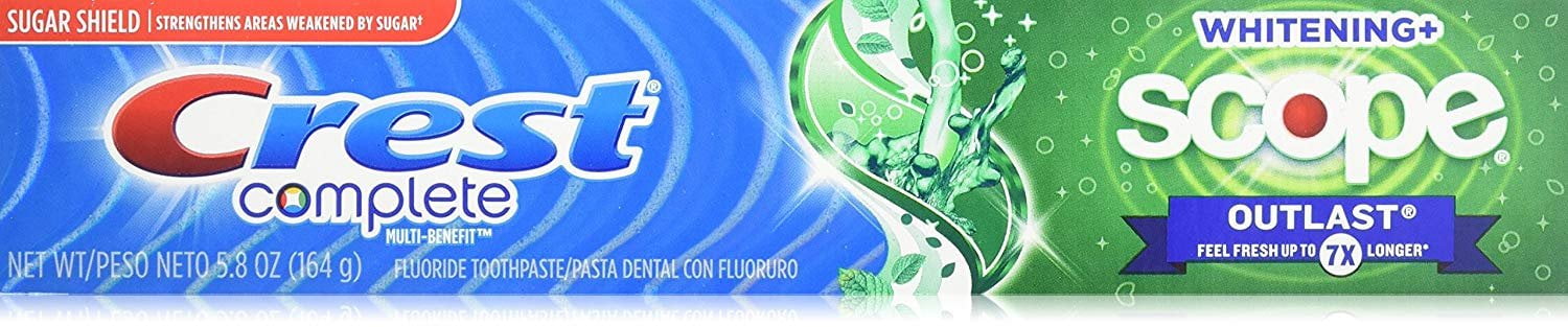 Crest Complete Multi-Benefit Whitening + Scope Outlast Toothpaste, Mint ...