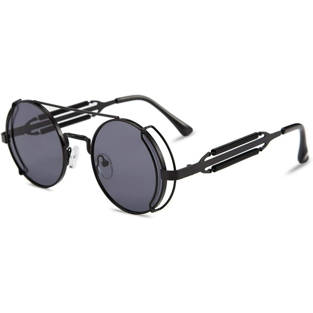 Feisedy Steampunk Sunglasses John Lennon Hippie Glasses Retro Round