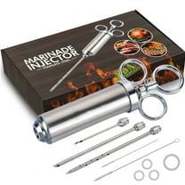 Heavy Duty Stainless Steel Meat Injector Kit, 2 oz Turkey Flavor ...