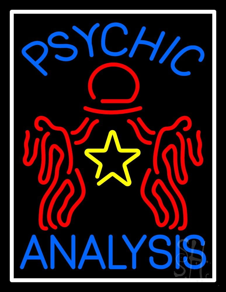 Blue Psychic Analysis With Logo LED Neon Sign 31" Tall x 24" Wide ...
