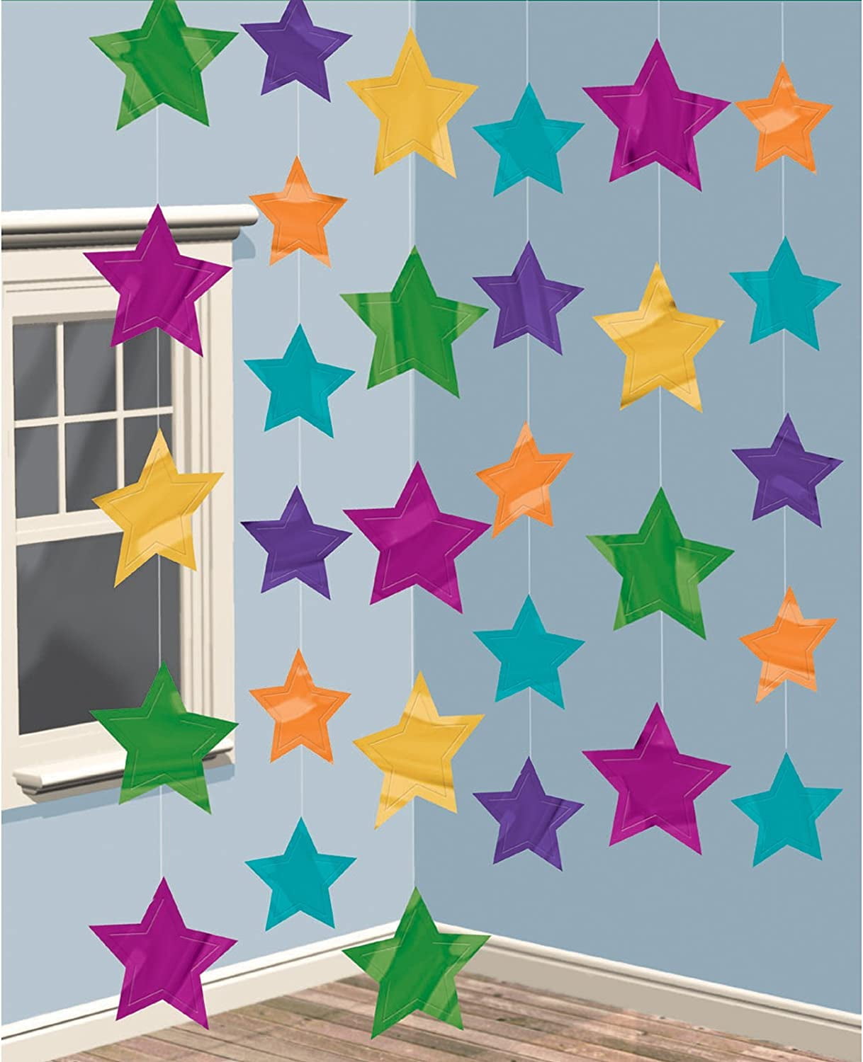 Bright Color Stars Theme Party String Decorations - Walmart.com