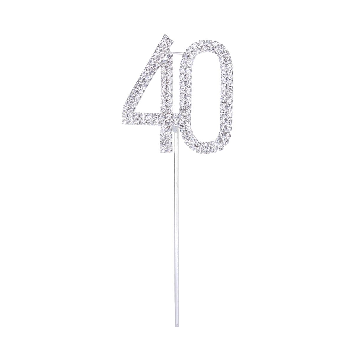 Amosfun 40th Birthday Decorations Rhinestone Diamond Cake Decor Cake Cupcake Toppers For 40th Birthday Party And Rudy Wedding Anniversary (40) 12 X 4.