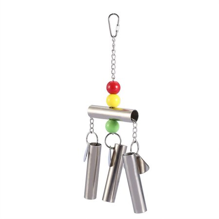 Peahefy Parrot Standing Toy, Parrot Bell Toy,Stainless Steel Bell Toy ...