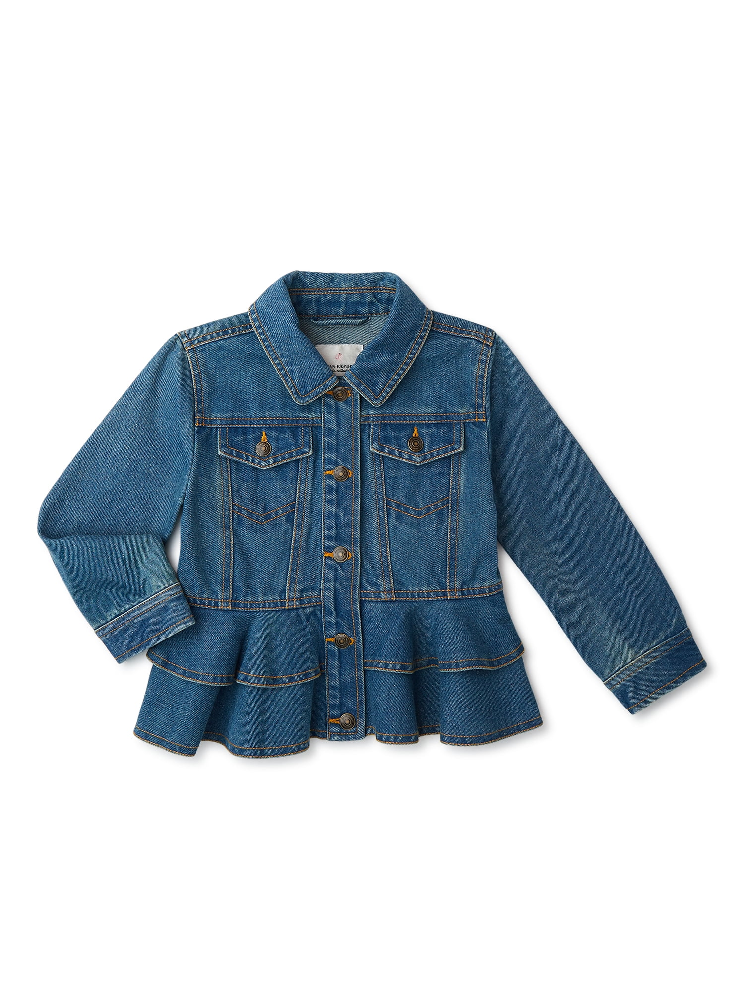 Urban Republic Toddler Girl Ruffled Cotton Denim Jacket, Sizes 12M-4T ...