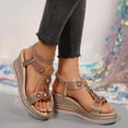Bibifish Womens Espadrille Wedge Boho Airy Laid-Back Open Toe Elastic ...
