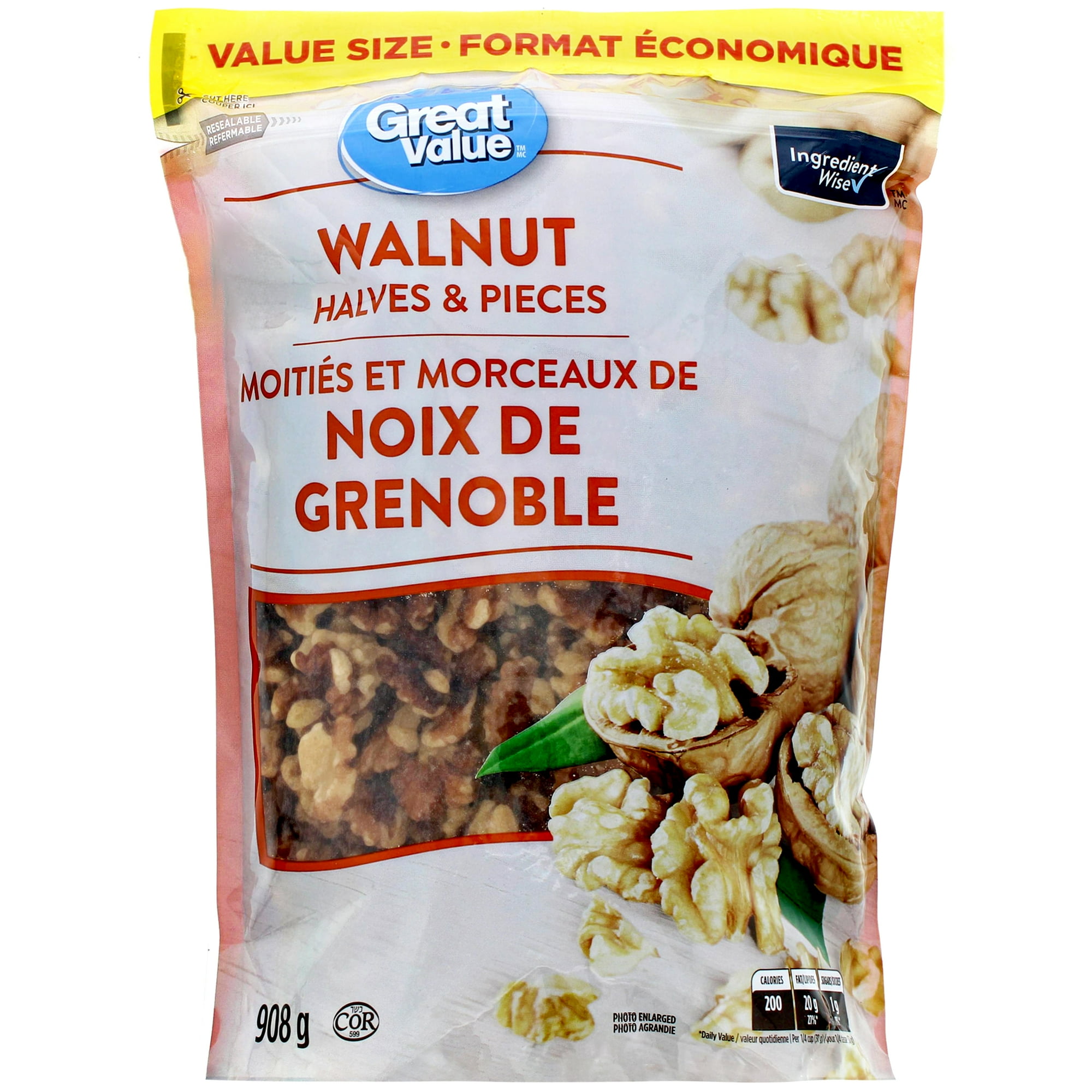 Click here for Great Value Walnut Halves & Pieces 908 G prices