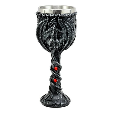 Ebros Medieval Wizard's Blood Alchemy Tall Twin Dragons Wine Goblet ...