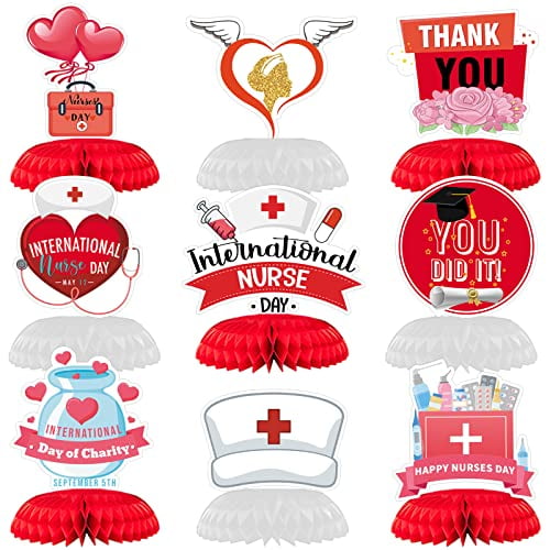 9 Pieces Nurses Appreciation Week Honeycomb centerpieces Nurse ...