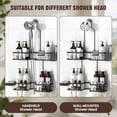 Adjustable Shower Caddy Hanging Rustproof Shower Caddy for Handheld Showerheads, Shower ...