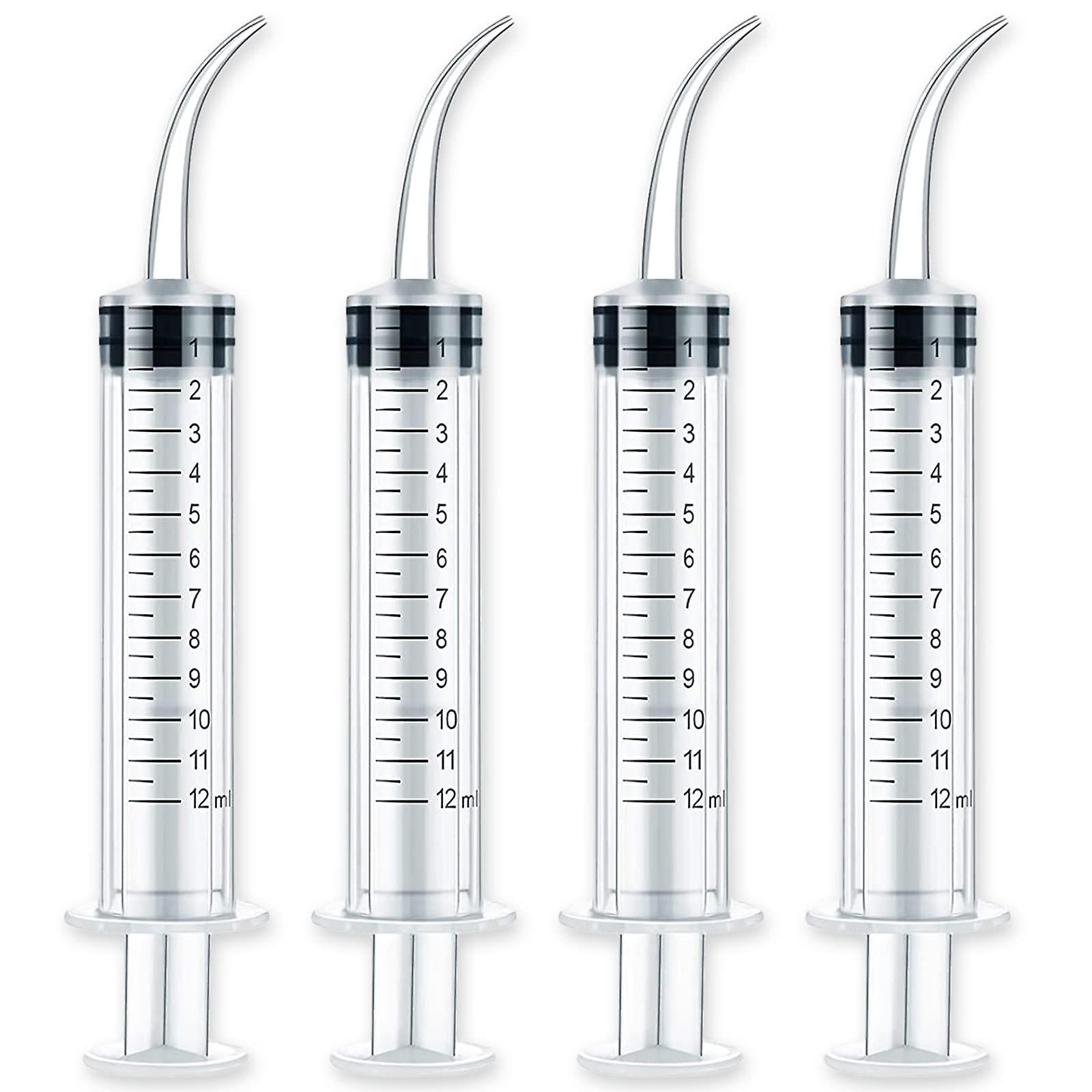 Paquete De 4 Jeringas Dentales De 12 Ml Con Punta Curva, Jeringa De ...