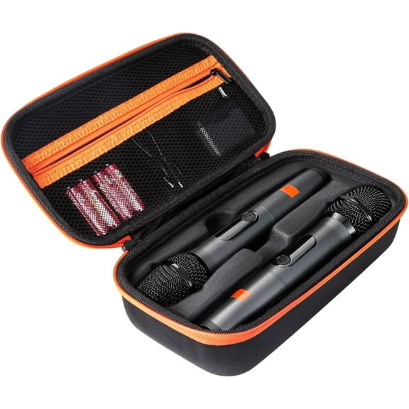 Wireless Microphone Case for 2 System, Handheld Dual Mic with Foam ...
