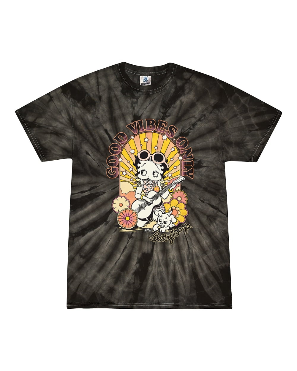 Wild Bobby Betty Boop Pudgy Good Vibes Only Betty Boop Tie-Dye T-Shirt ...