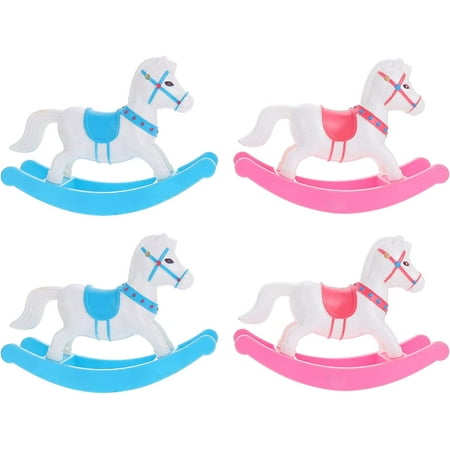 TOOAD 4Pcs 1/ 12 Échelle Miniature Rocking Horse Chaise Cradle en Bois ...