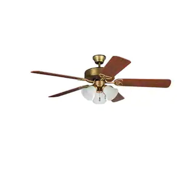 Polished Brass Ceiling Fan With Light | Shelly Lighting