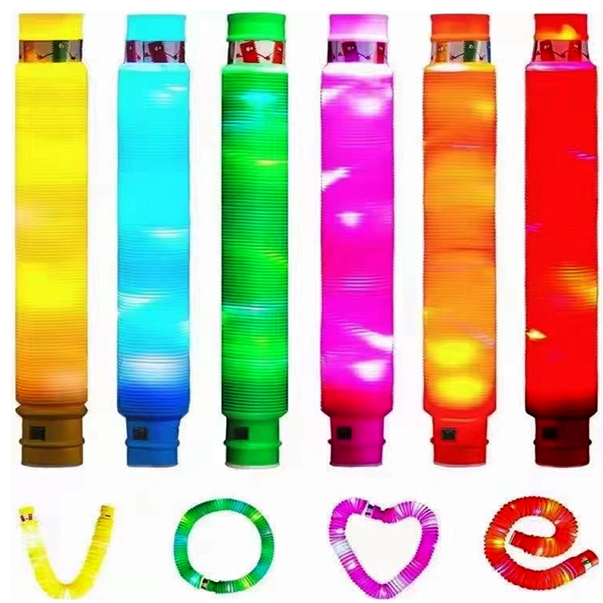 (12 Pack) Glowing Pop Tubes Light-up Pop Tube Creativity Development ...
